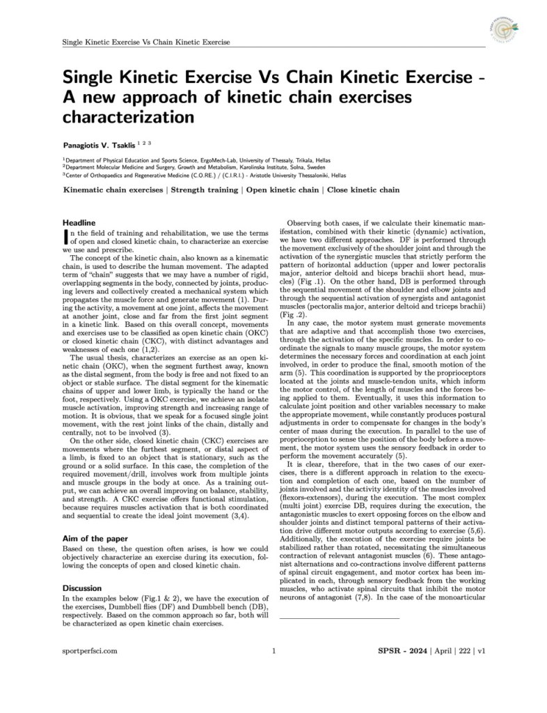 Single Kinetic Exercise Vs Chain Kinetic Exercise – A new approach of ...