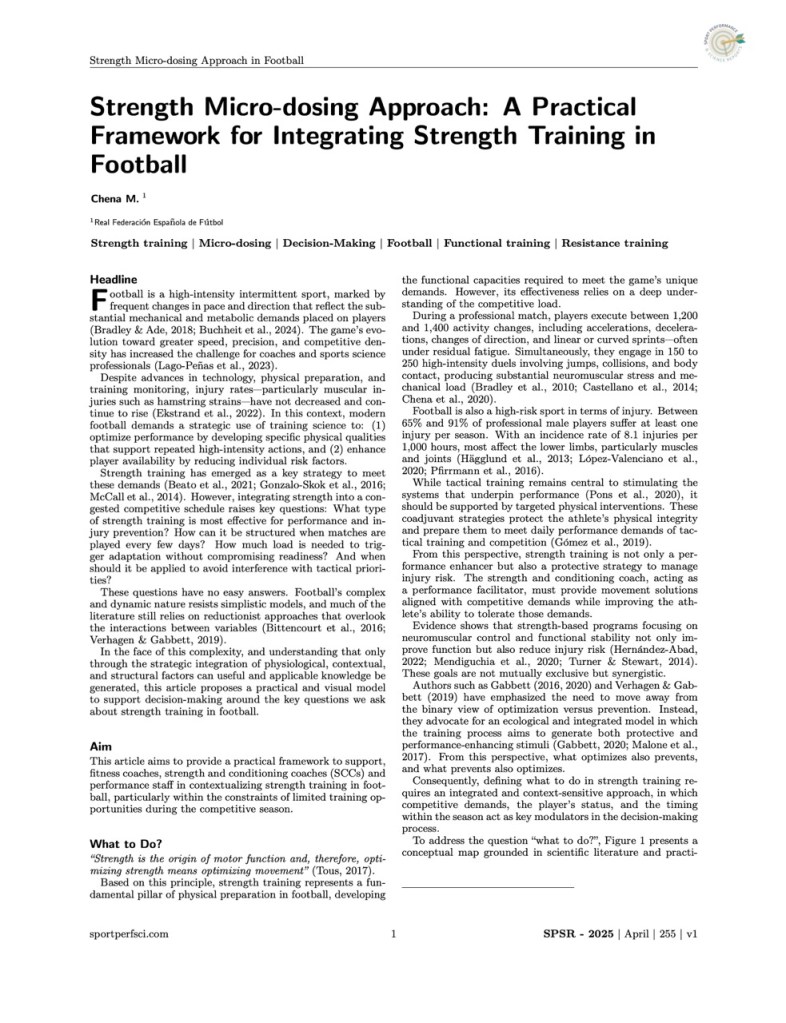 Strength Micro-dosing Approach: A Practical Framework for Integrating Strength Training in ...